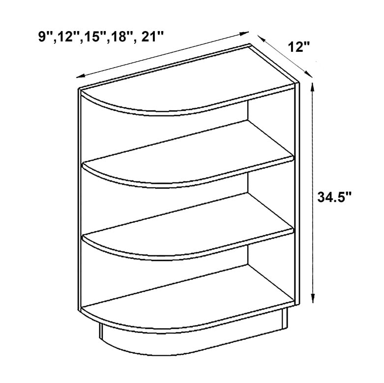 HA BES12 L/R - Base End Shelf Cabinet